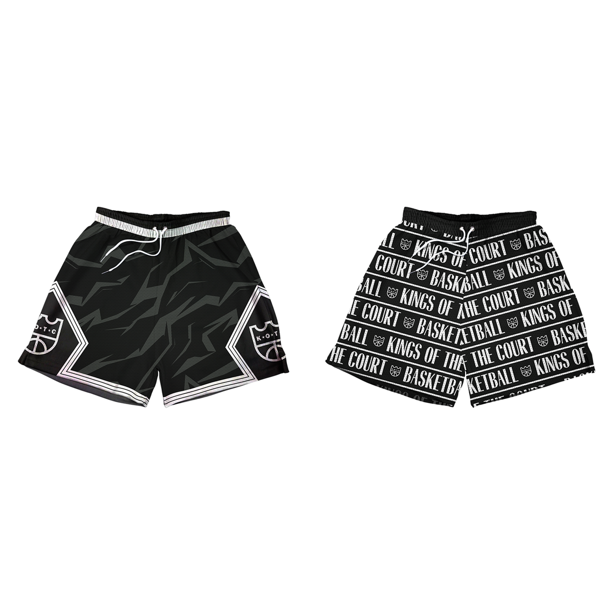KOTC - Black Ops Diamond / Text Stripe Mesh Shorts – Kings of the Court PH